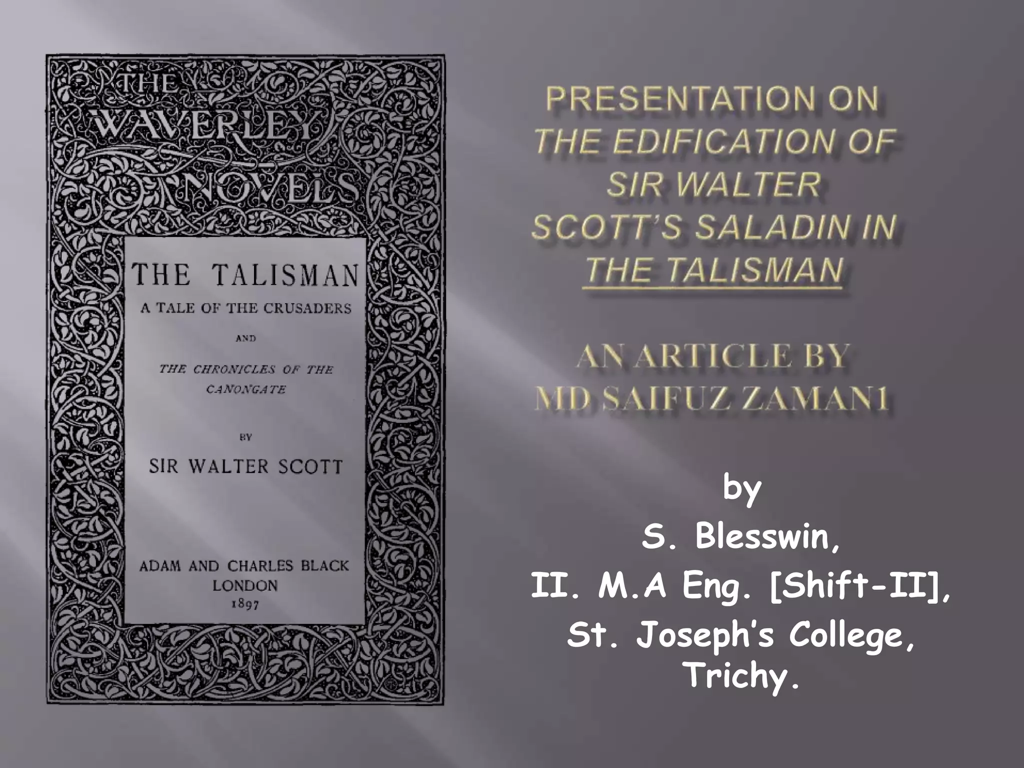 'The Talisman' by Sir Walter Scott | PPT