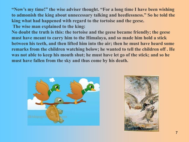 The Talkative Tortoise - A Story with A Moral | PPT