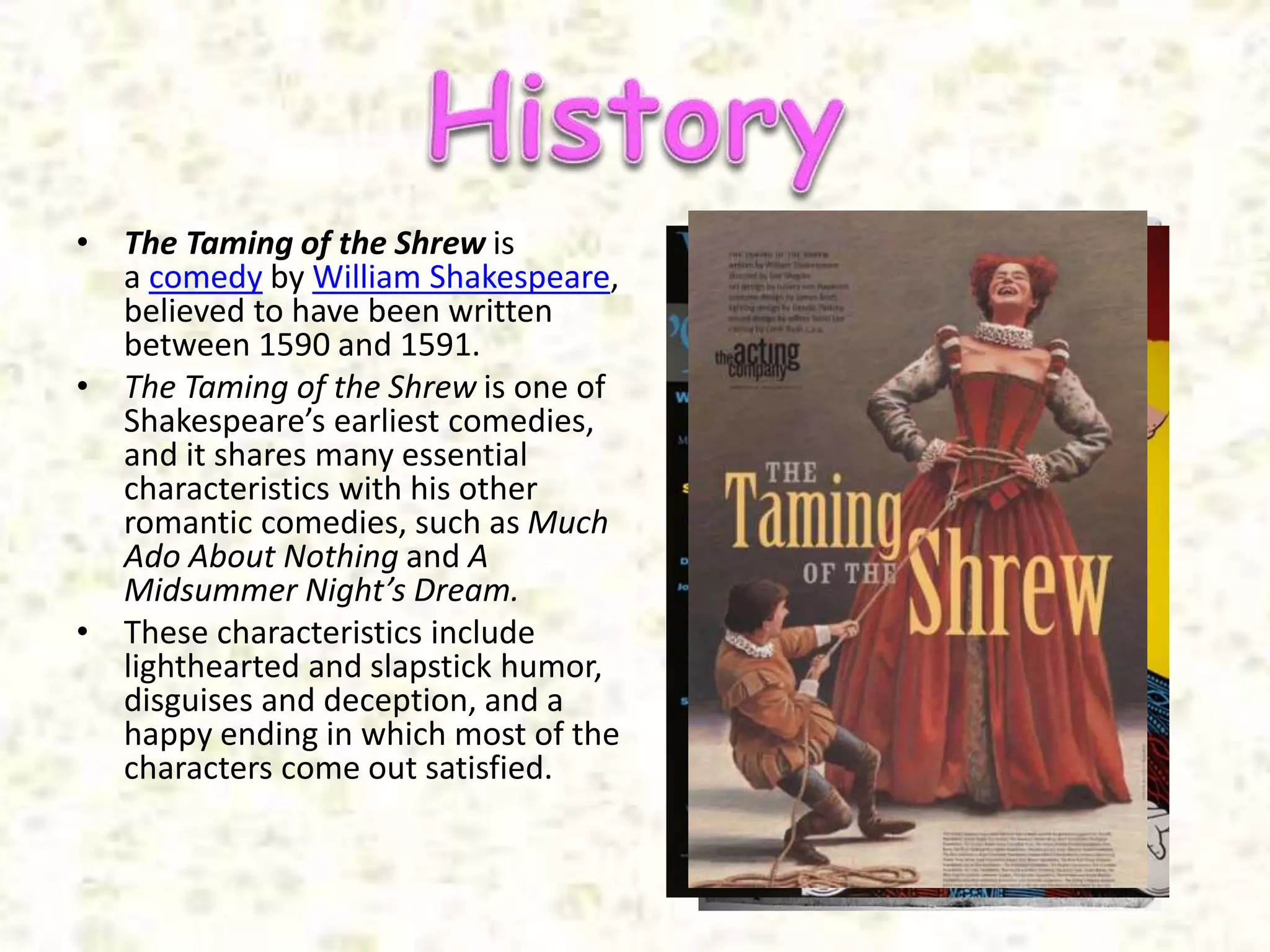 The taming of shrew English literature | PPSX