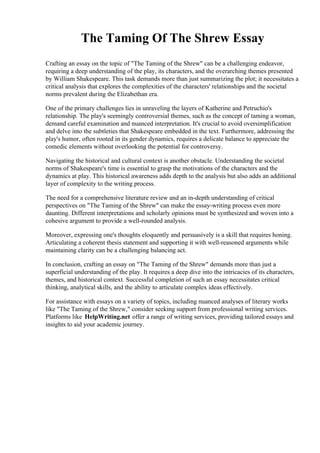 The Taming Of The Shrew Essay.pdf