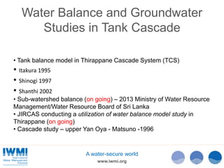 The Tank Cascade System and the Contribution of Ground water to the ...