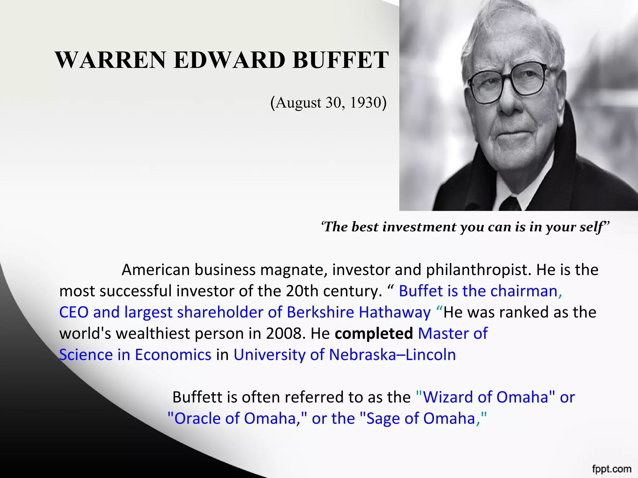 The Tao of Warren buffet | PPT