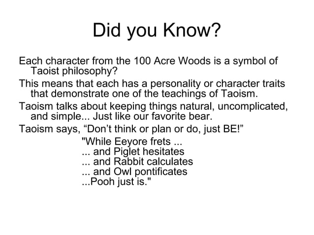 The tao of winnie the pooh | PPT