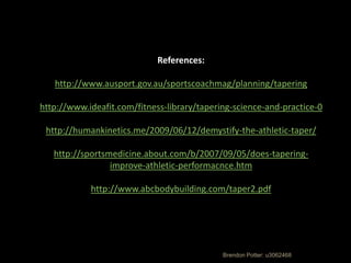 The Taper Effect - The art and science of coaching | PPSX