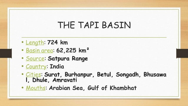 The tapi basin | PPTX | Geography | Science