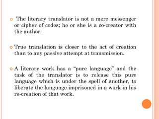 The Task of the Translator | PDF