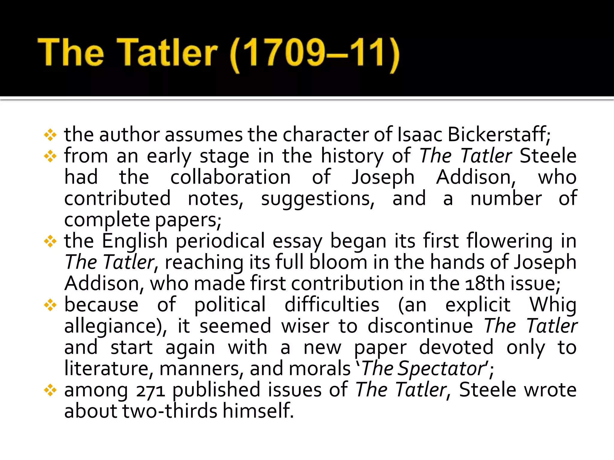 The tatler, the spectator, the guardian, the rambler | PPTX