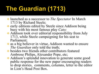 The tatler, the spectator, the guardian, the rambler | PPTX