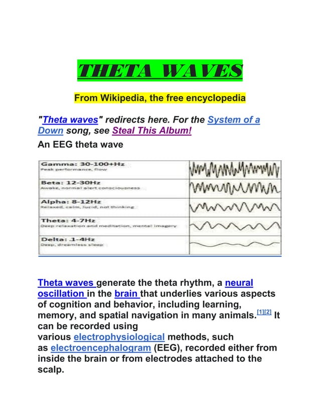 Theta waves: millionaire brain waves aricle | PDF