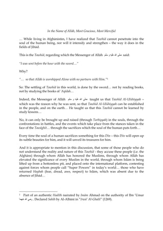 The Tawhid Of Action | PDF