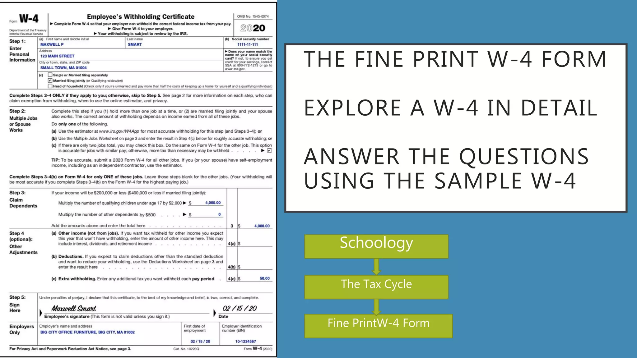 The tax cycle w-4 form | PPTX