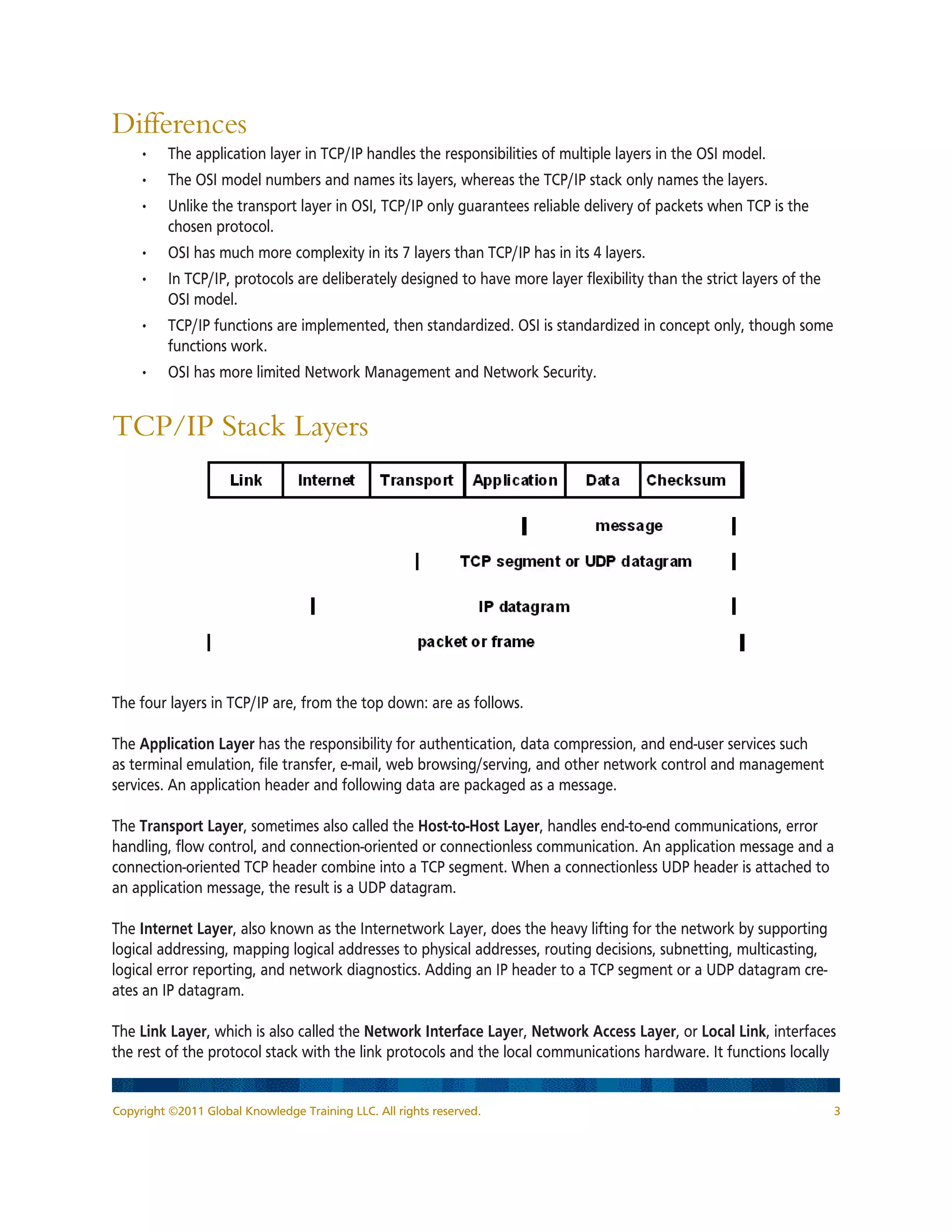 The TCP/IP and OSI models | PDF
