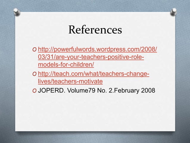 The teacher as a role model | PPTX