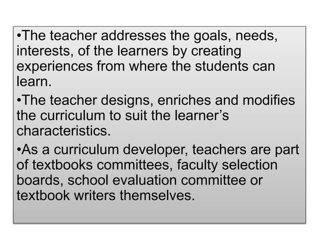 The teacher as curriculum | PPTX