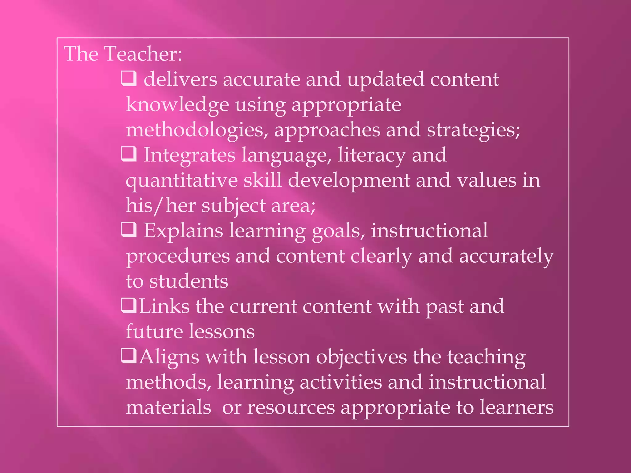 The teacher in the classroom and community | PPTX