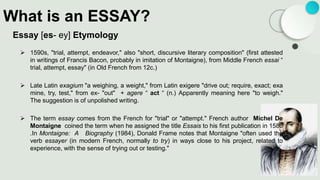 The teaching of an essay | PPT