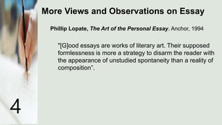 The teaching of an essay | PPT