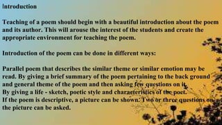 The teaching of English Poetry .pptx