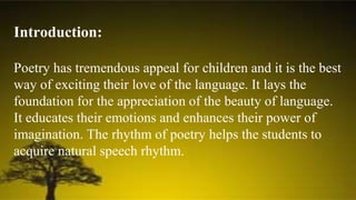 The teaching of English Poetry .pptx | Homework and Study | Education