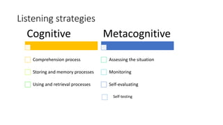 The teaching of listening intro jack richards | PPTX