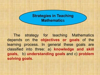The teaching of mathematics | PPTX