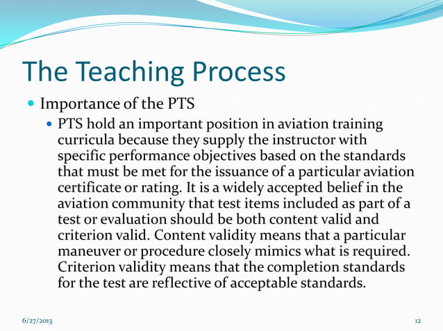 The Teaching Process, Fundamentals of Instruction | PPTX | Aviation ...