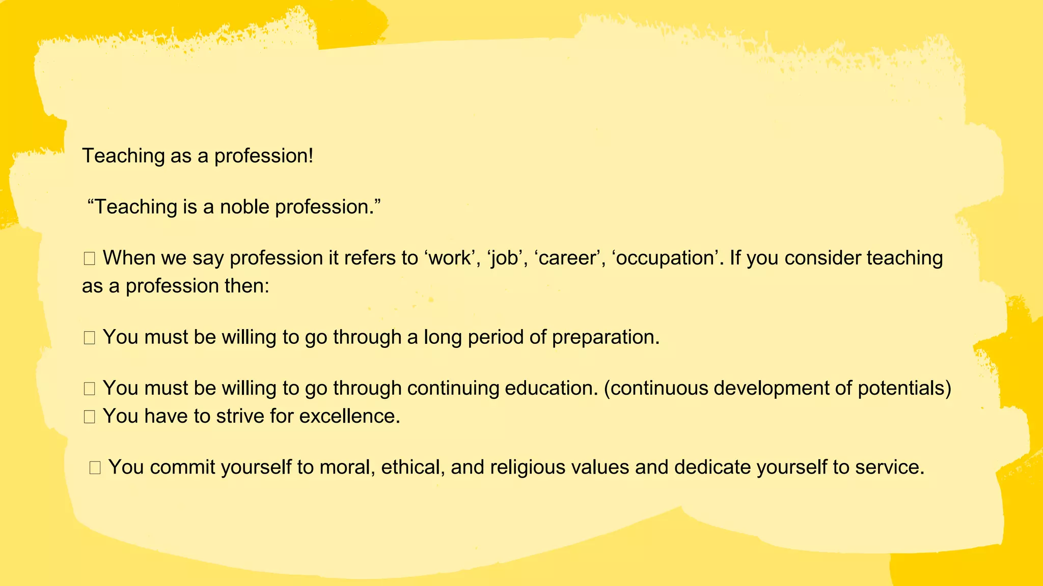 The teaching profession | PPTX