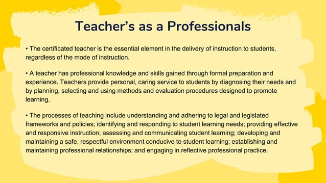 The teaching profession | PPTX