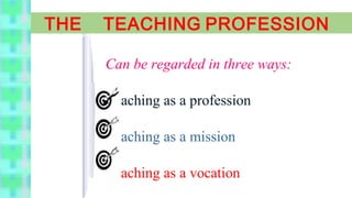 Teaching as a Profession: Teaching: Concept, nature, and ...