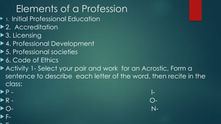 THE TEACHING PROFESSION AND SEVEN PHILOSOPHIES OF EDUCATION.pptx