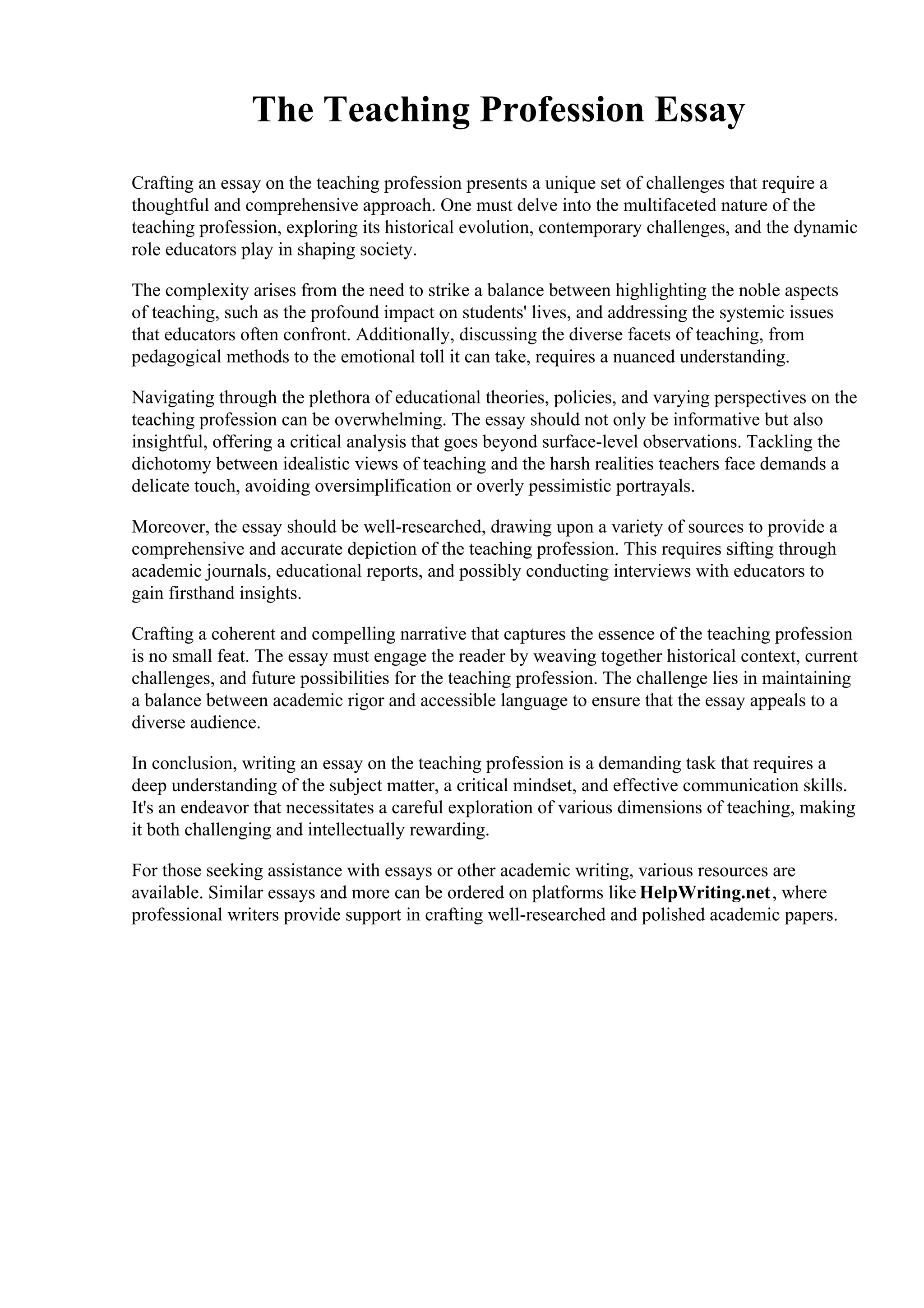 The Teaching Profession Essay.pdf