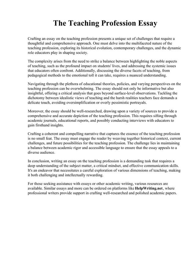 The Teaching Profession Essay.pdf