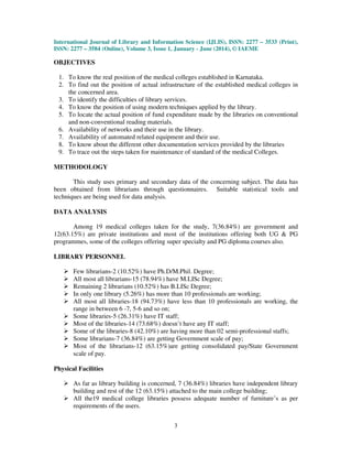 The techniques and methods adopted in the medical college libraries ...