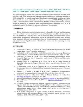 The techniques and methods adopted in the medical college libraries ...