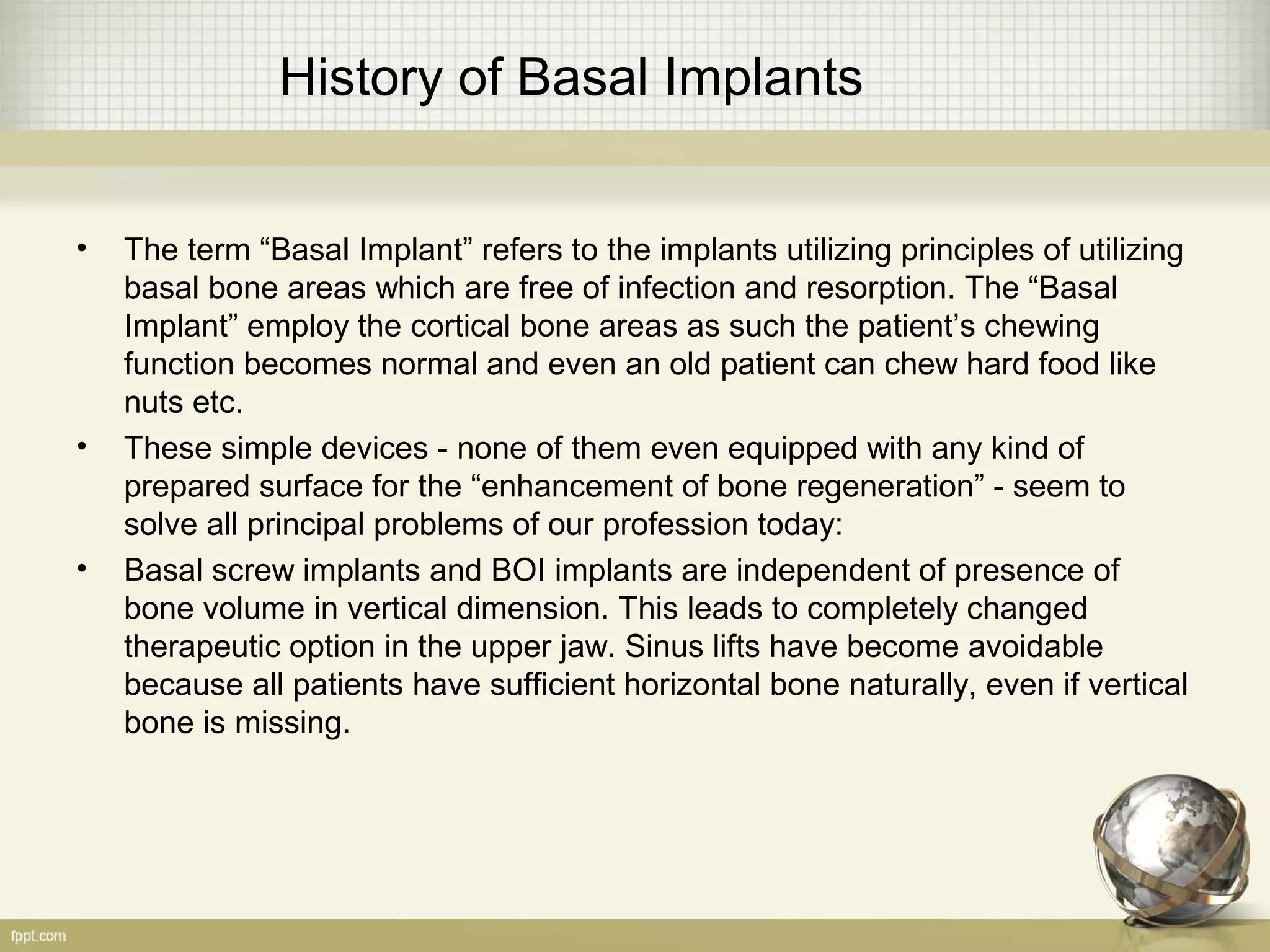 The techniques of basal implants | PPT