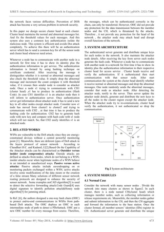 The technique to detect and avoid the denial of service attacks in wireless sensor networks | PDF