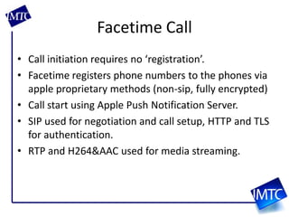 Apple’s facetime protocol | PPTX