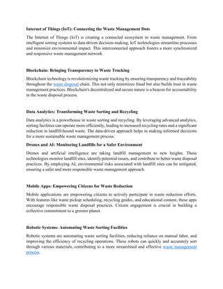 The Tech Revolution in Waste Management: Building a Greener Tomorrow | PDF