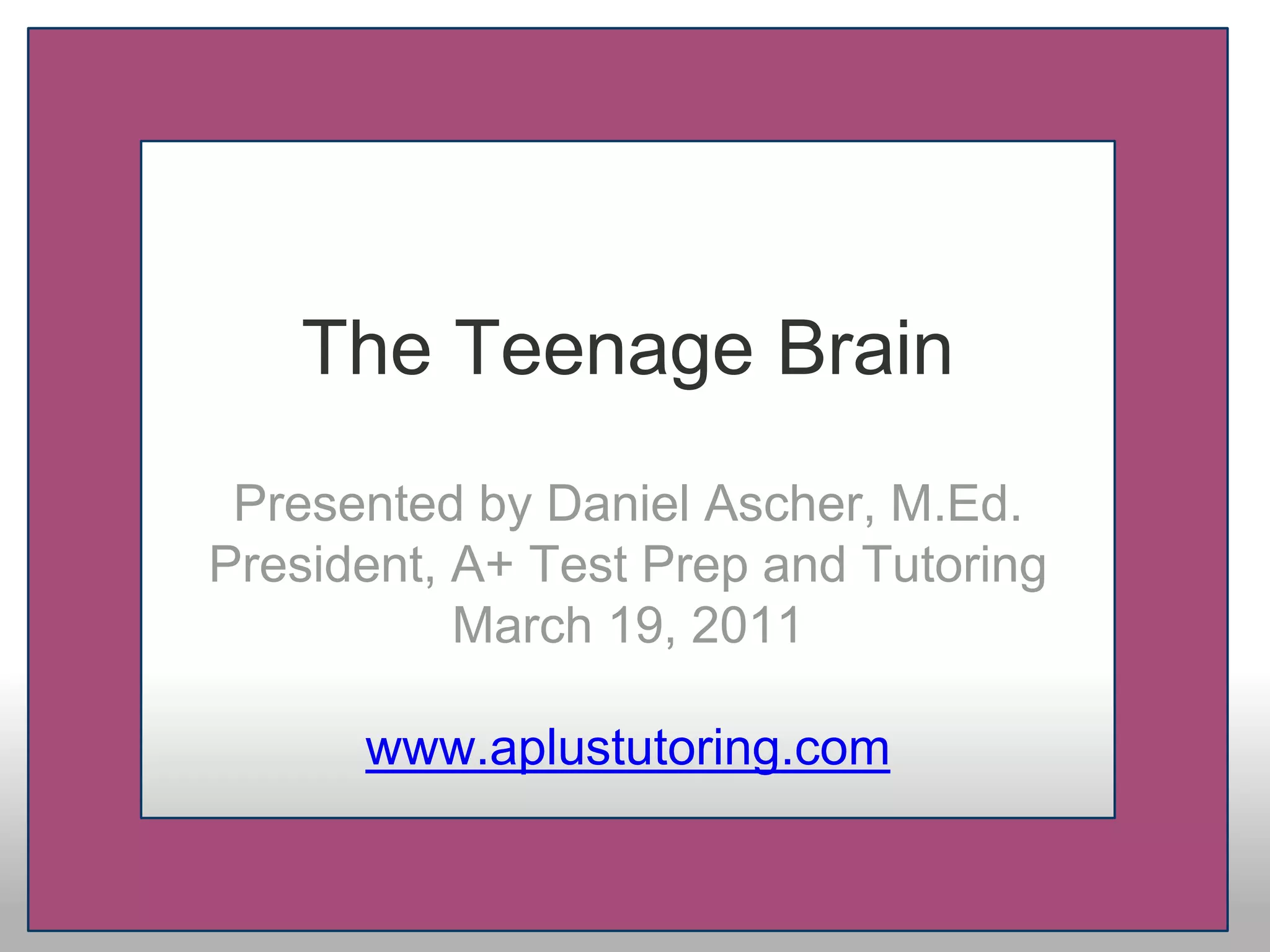 The Teenage Brain | PDF