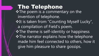 The telephone by edward field | PPTX