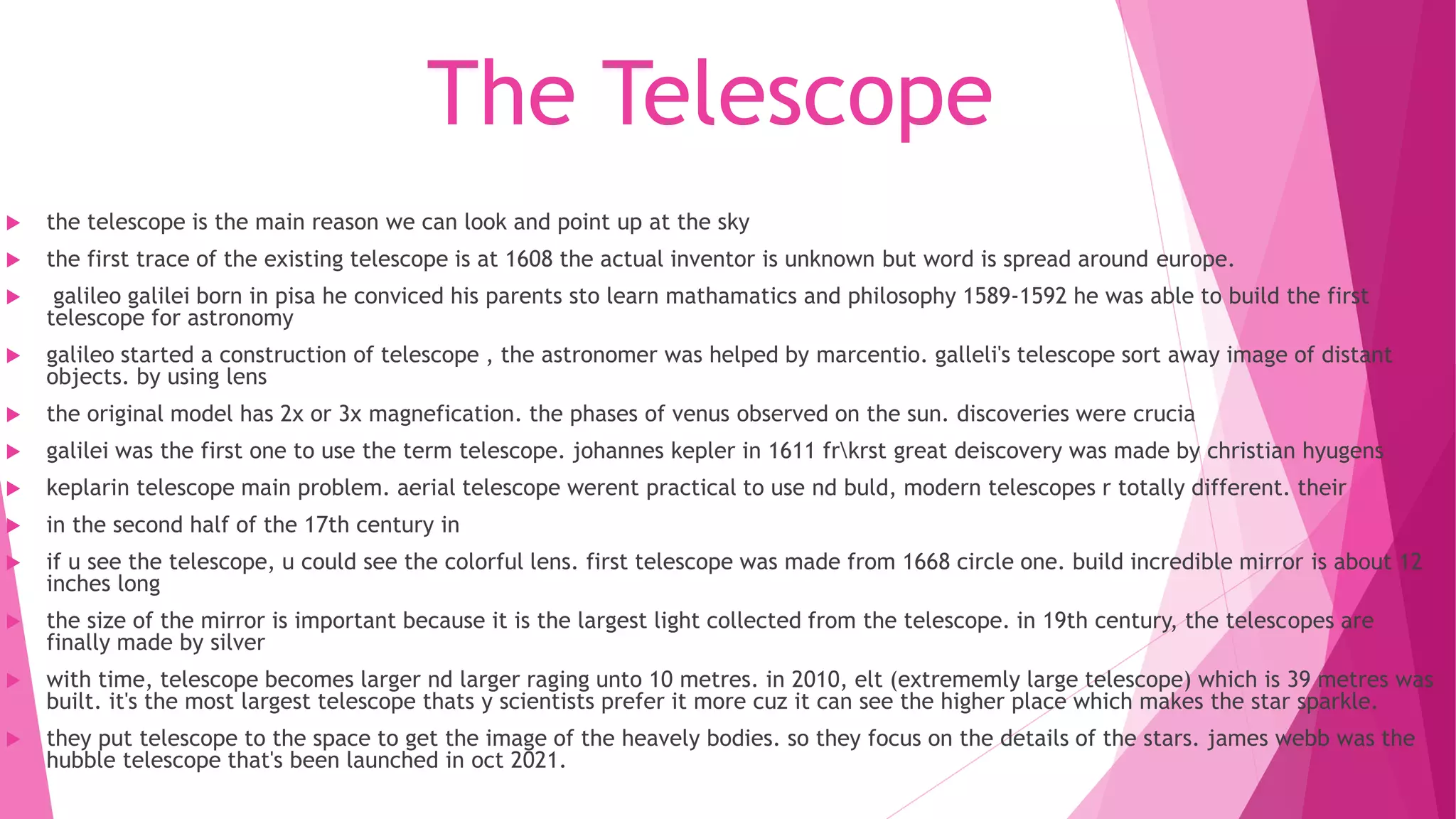 The Telescope.pptx | Space and Astronomy | Science