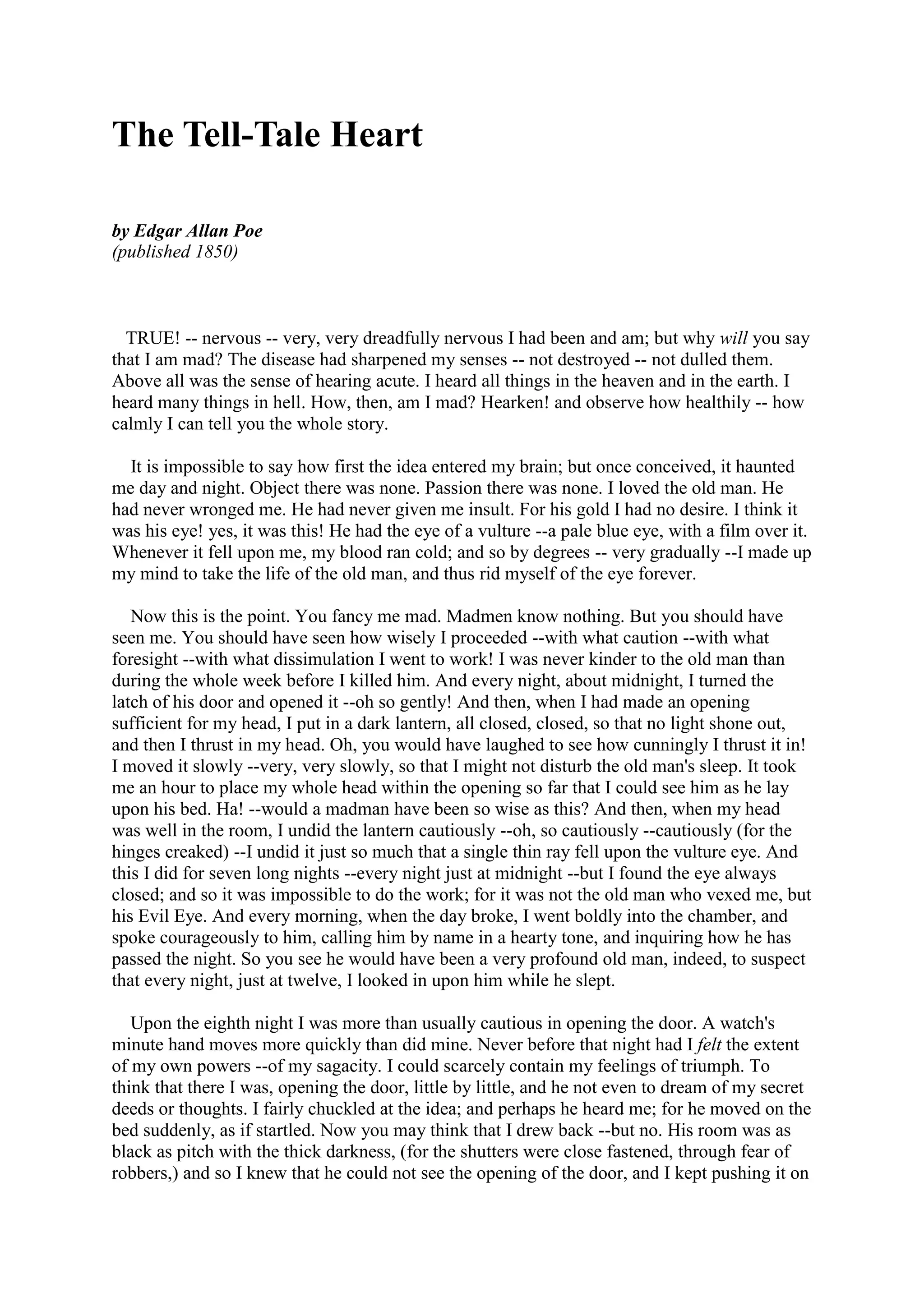 The tell-tale heart | DOCX