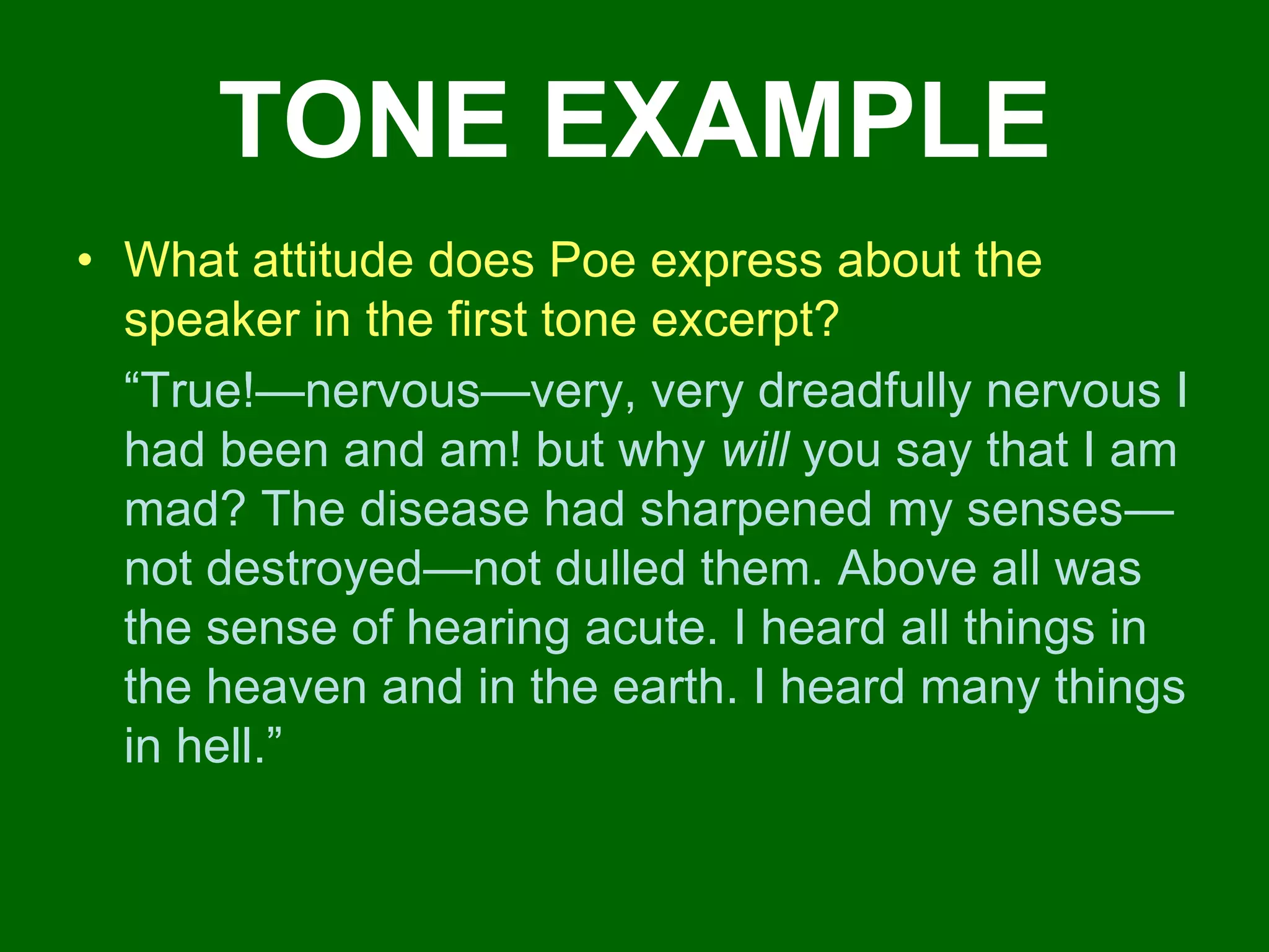 The tell tale_heart_powerpoint | PPTX | Fiction | Books and Literature