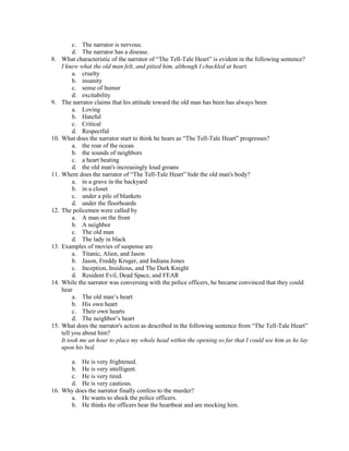 The tell tale heart test | DOCX