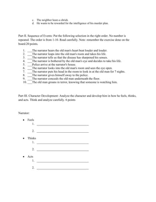 The tell tale heart test | DOCX