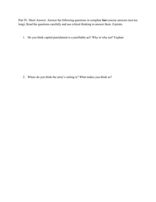 The tell tale heart test | DOCX