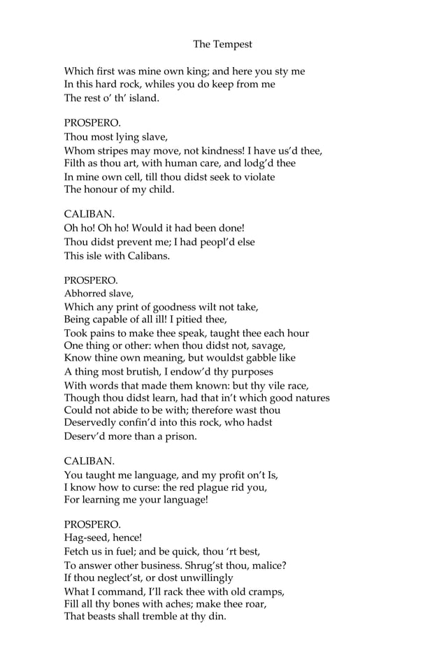 The tempest - william shakespeare | PDF