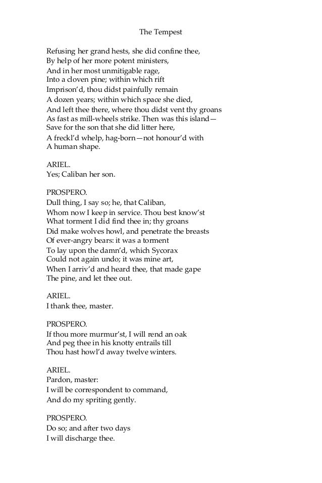 The tempest - william shakespeare
