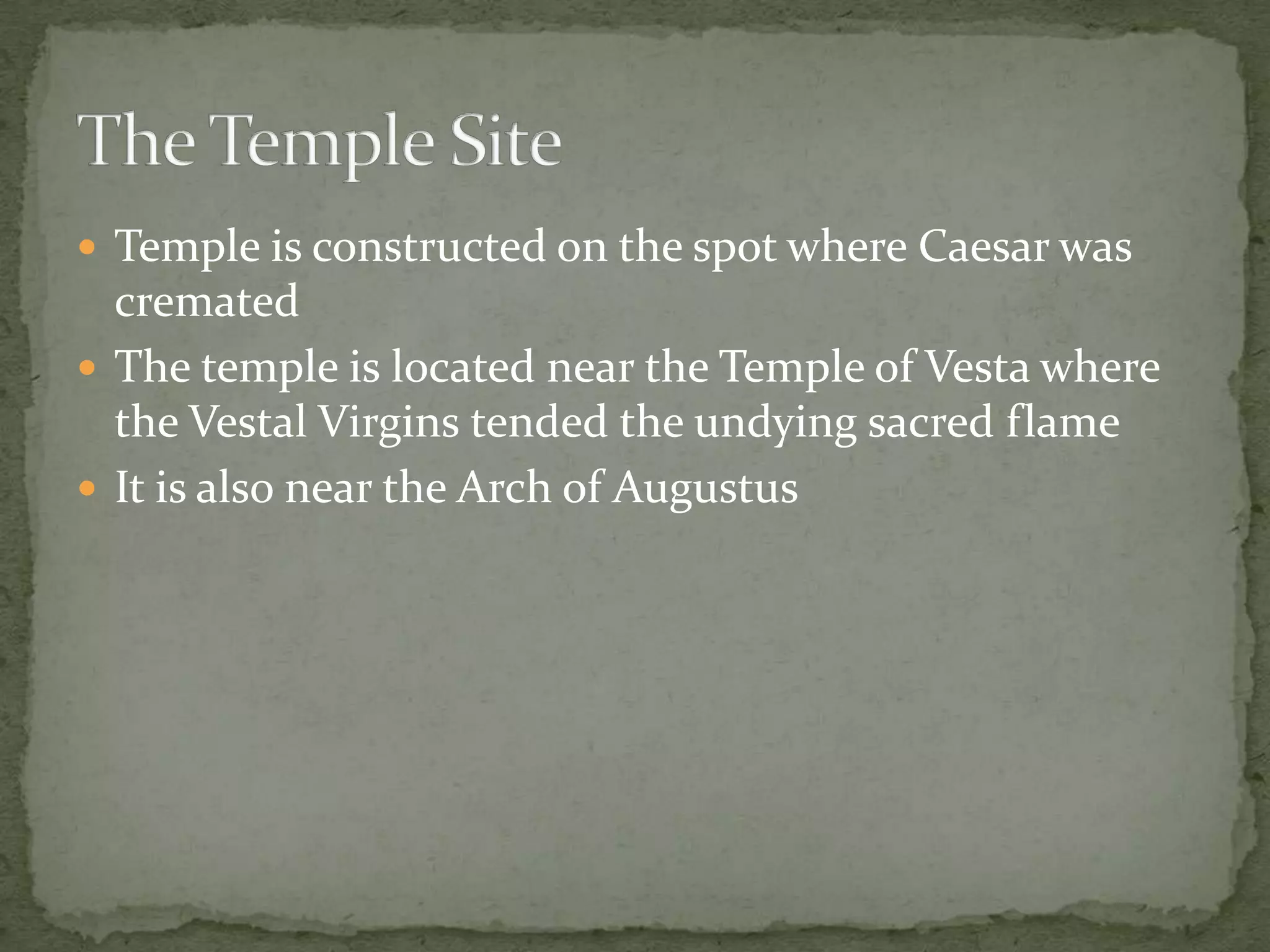 The Temple Of Julius Caesar | PPTX