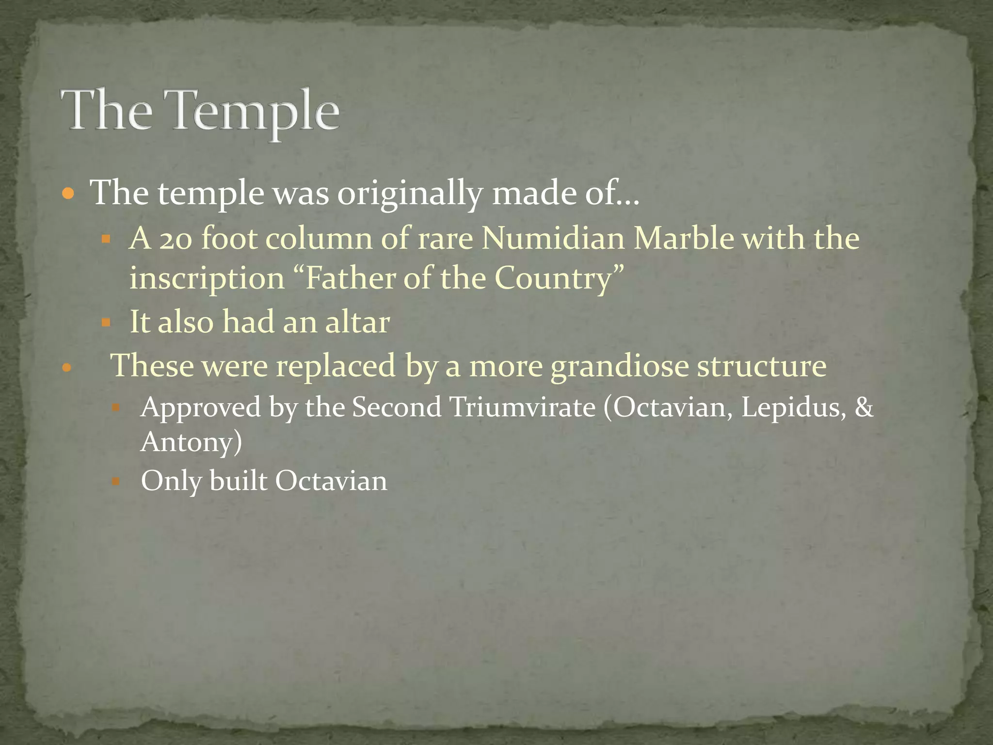 The Temple Of Julius Caesar | PPTX